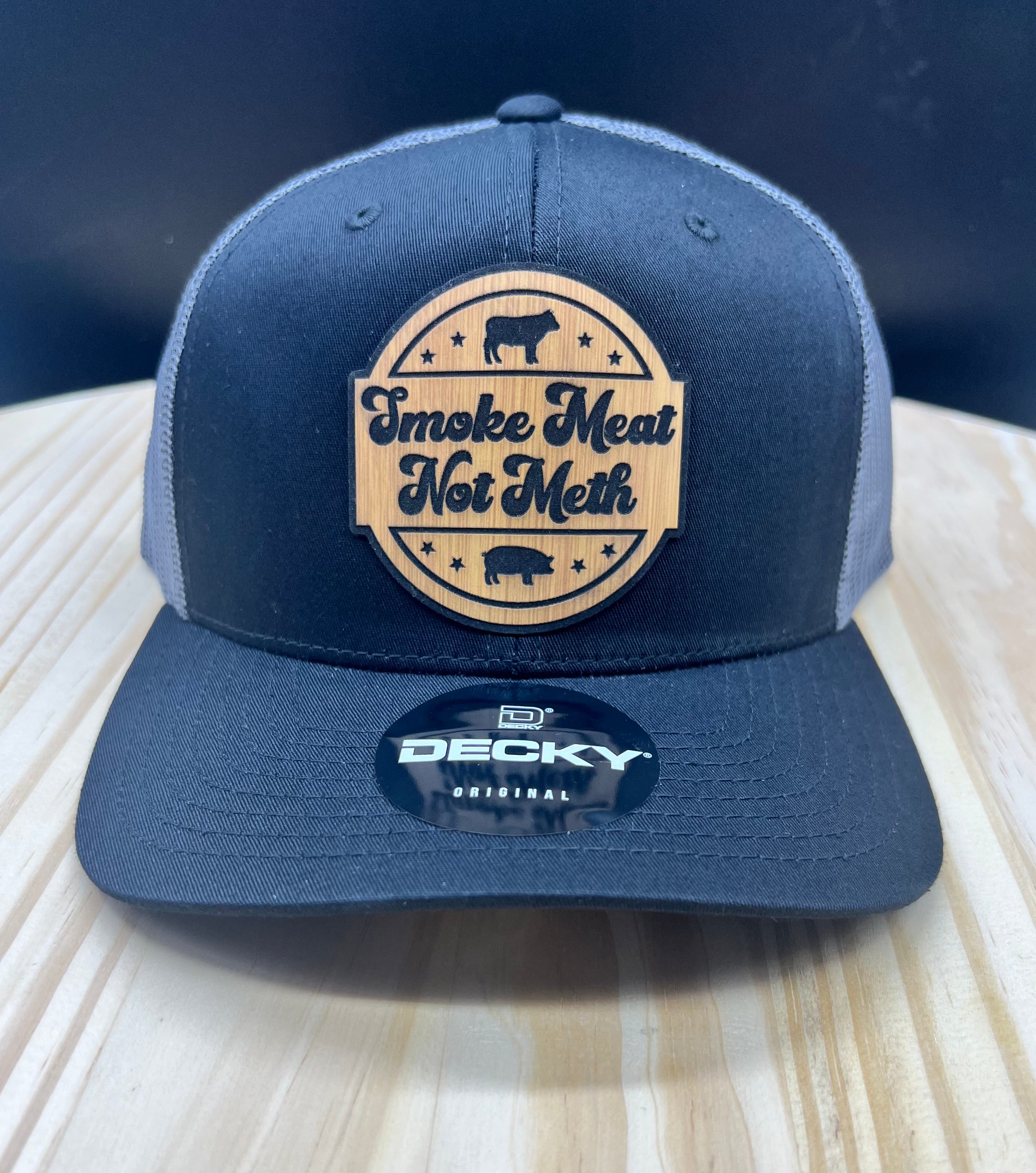 Smoke Meat - Structured Bill Trucker Hat - Black/Charcoal – The ...